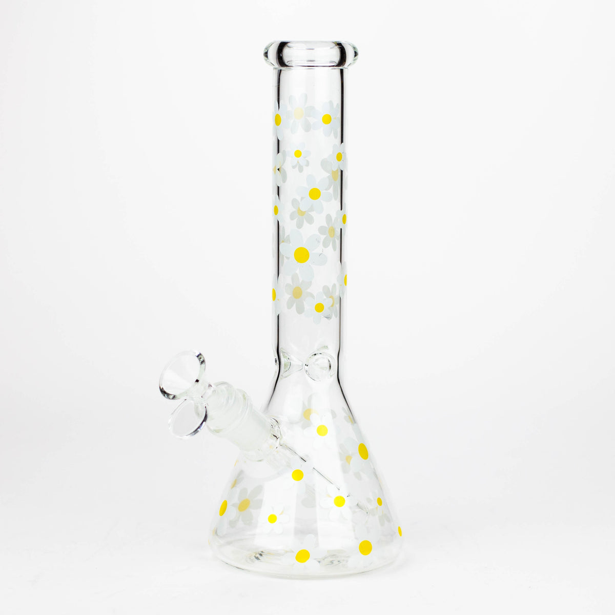 10" Glass Bong With Daisy Design [BH1063] — Bong Outlet.Com