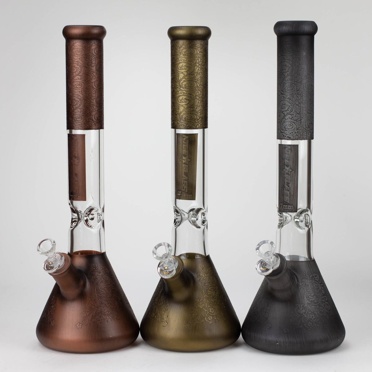 NG | 18 inch 7mm Sandblasted Metallic Beaker [L732] — Bong Outlet.Com