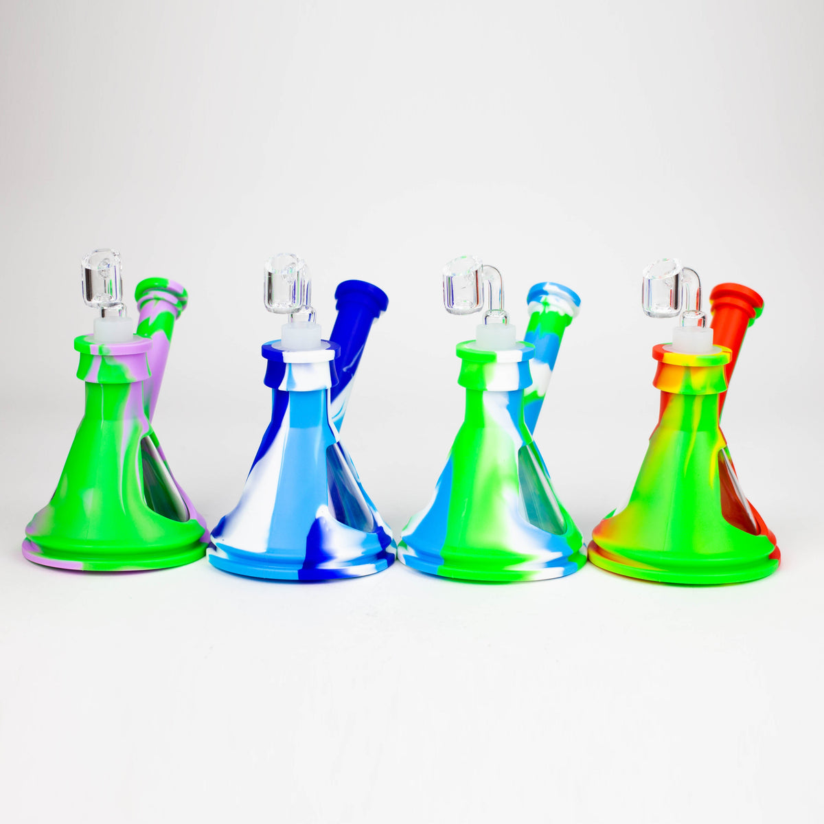 6" Silicone+Glass Rig-Assorted [175B] — Bong Outlet.Com