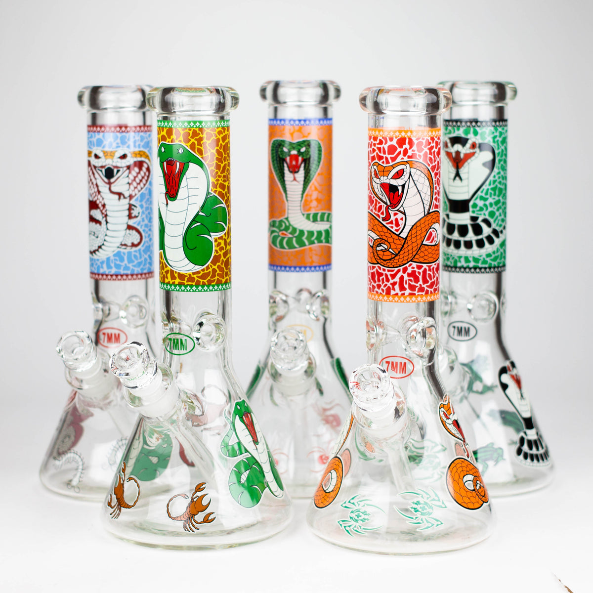 Fortune | 12" 7mm Snake Glow in the dark Beaker Bong [GT125007] — Bong ...