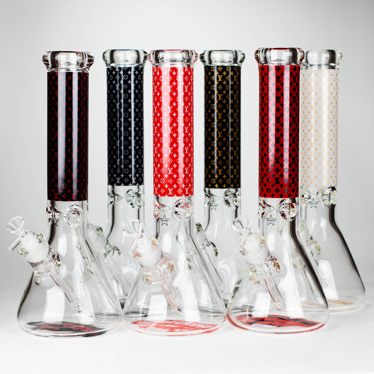 14" Luxury Pattern 9mm glass bong [PIP871] — Bong Outlet.Com