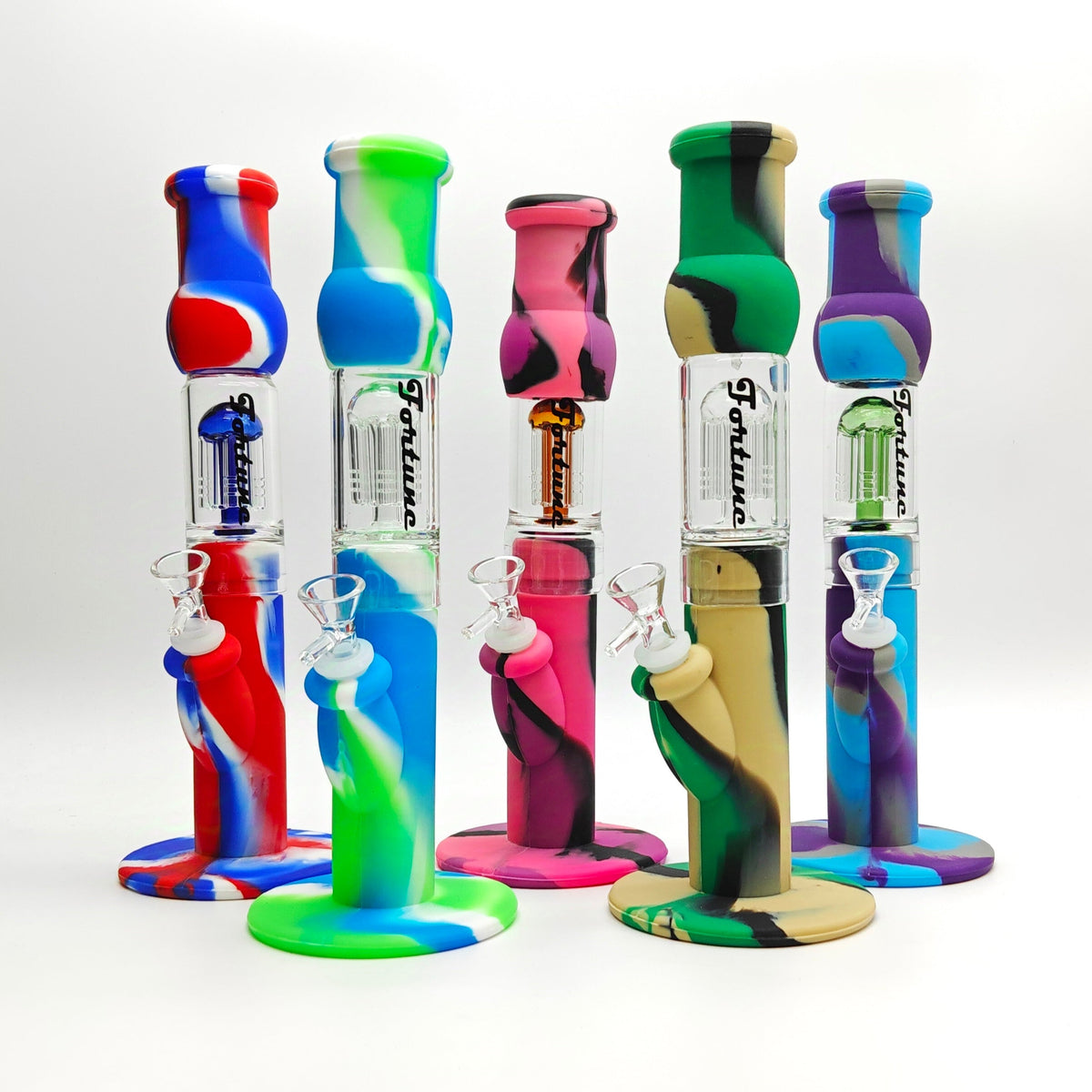 Fortune | 12.5" Silicone Tree Perc Waterpipe — Bong Outlet.Com