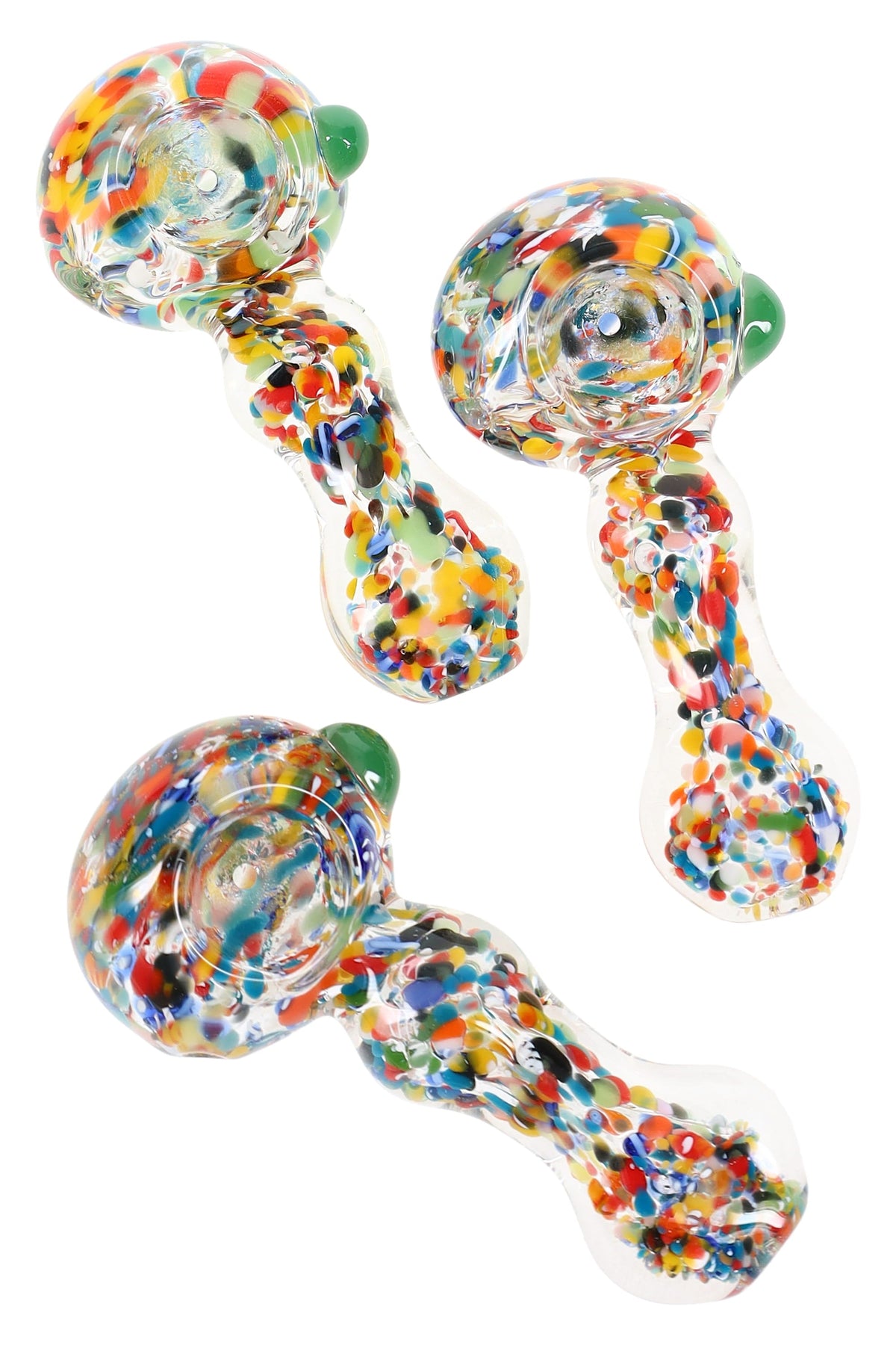3.5″ Confetti Frit Glass Spoon Pipe — Bong Outlet.Com