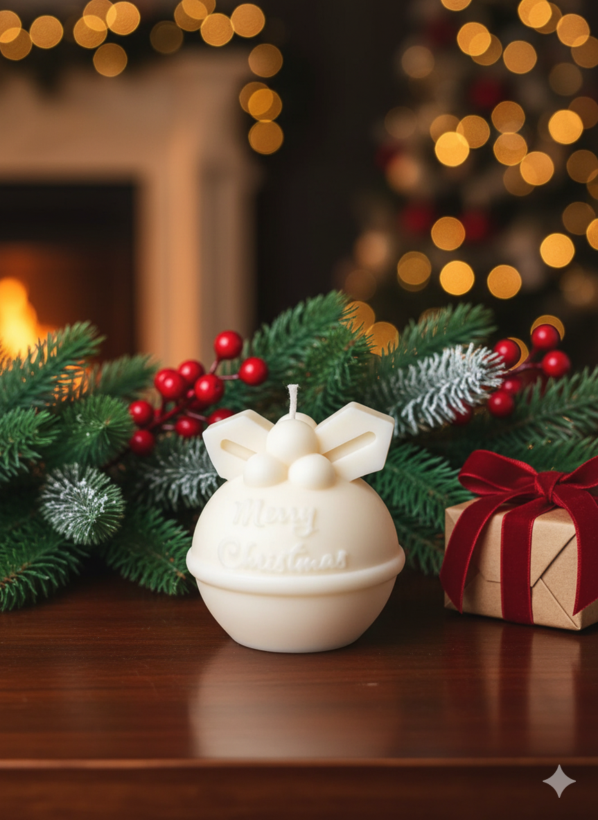 Round Bell Christmas Candle - Festive Holiday Decor for Your Home ...