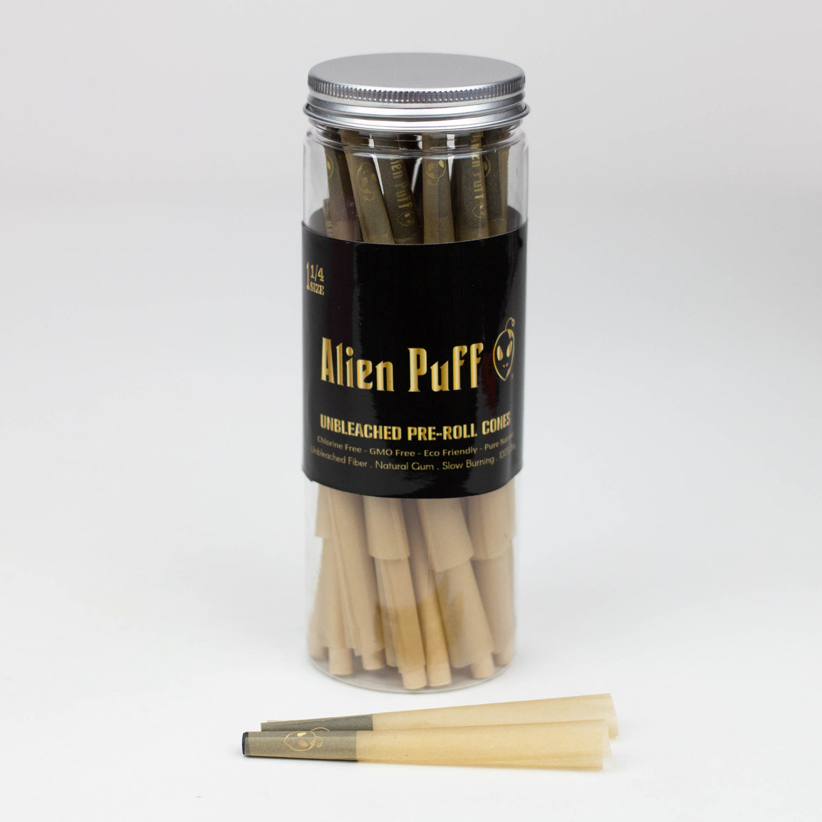 Alien Puff 1 1/4 size cone 100% natural organic unbleached brown paper ...