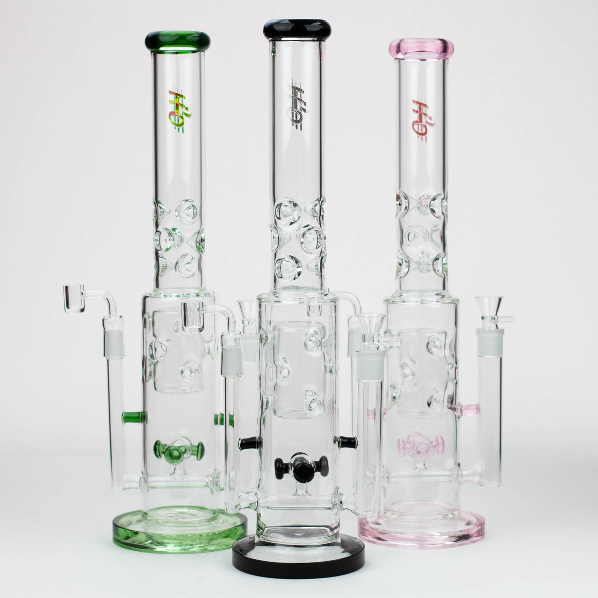 19" H2O 2-in-1 Double Joint glass water bong [H2O-22] — Bong Outlet.Com